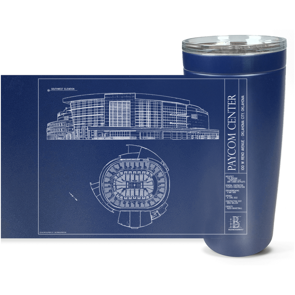 Paycom Center Viking Stainless Steel Travel Mug – Ballpark Blueprints