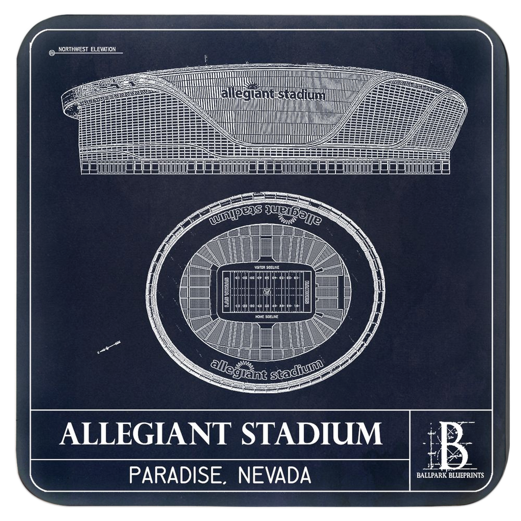 Allegiant Stadium Coasters (Set of 4) – Ballpark Blueprints