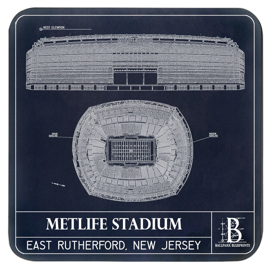 Metlife Stadium Coasters (Set of 4) – Ballpark Blueprints
