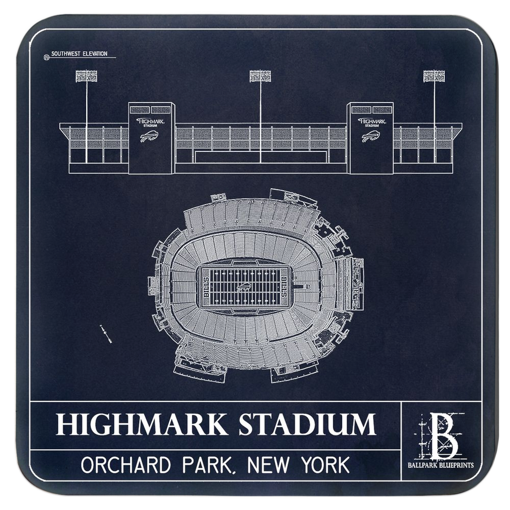 Highmark Stadium Coasters (Set of 4) – Ballpark Blueprints