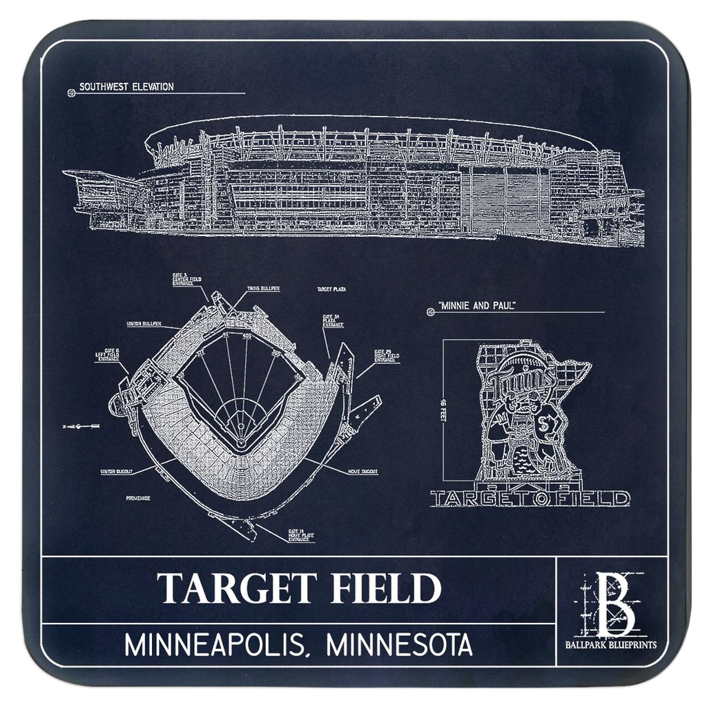 Target Field Coasters (Set of 4) – Ballpark Blueprints