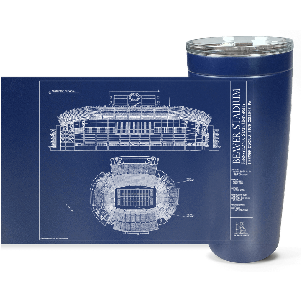 Beaver Stadium Viking Stainless Steel Travel Mug – Ballpark Blueprints
