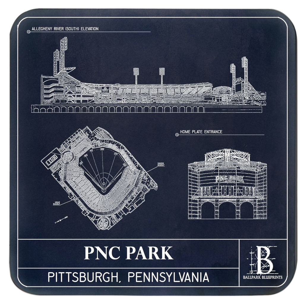 PNC Park Coasters (Set of 4) – Ballpark Blueprints