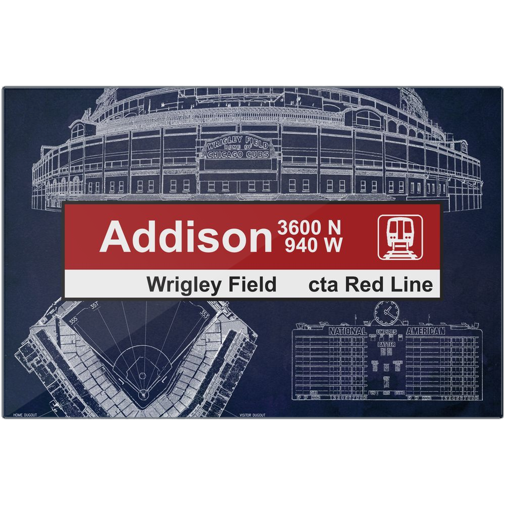 Wrigley Field L Stop 8x12" Metal Prints – Ballpark Blueprints