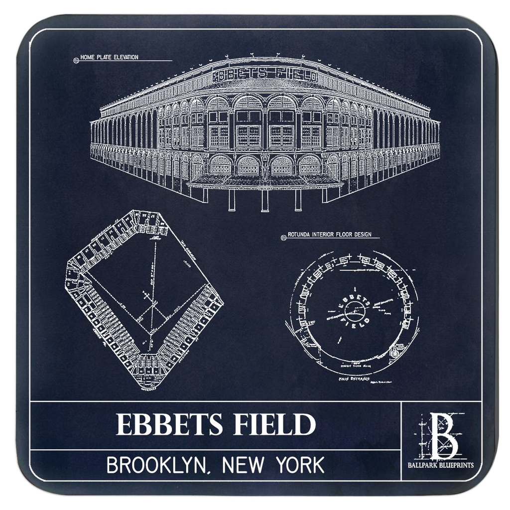 Ebbets Field Coasters (Set of 4) – Ballpark Blueprints