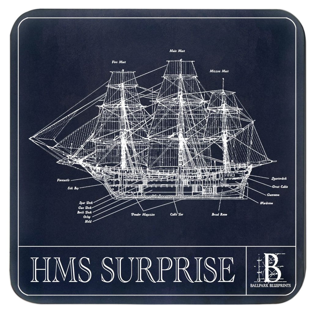 HMS Surprise Coasters (Set of 4) – Ballpark Blueprints