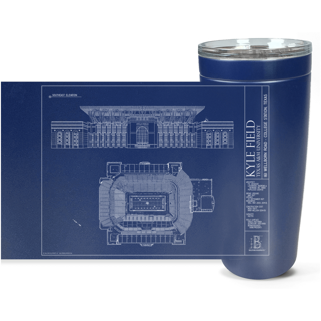 Kyle Field - Texas A&M - Stainless Steel Travel Mug – Ballpark Blueprints
