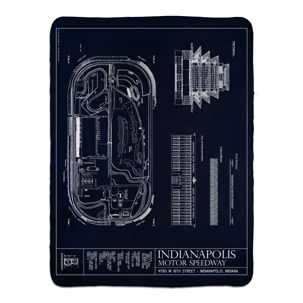 Indianapolis Motor Speedway Fleece Sherpa Blankets – Ballpark Blueprints
