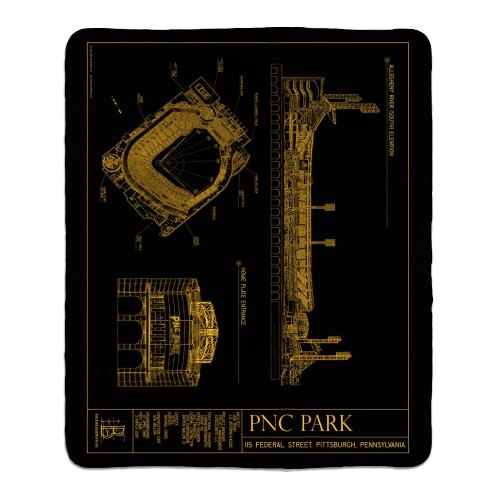 PNC Park Team Colors Fleece Sherpa Blankets – Ballpark Blueprints