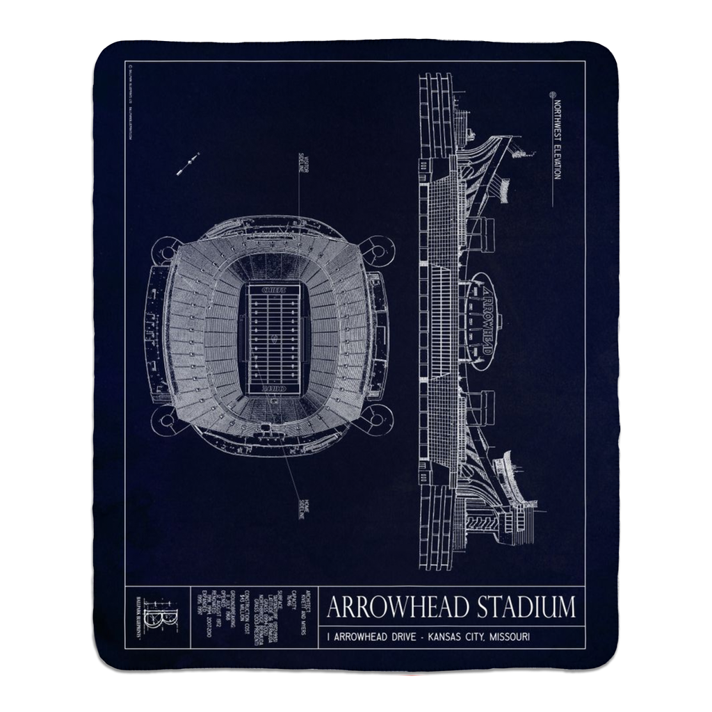 Arrowhead Stadium Fleece Sherpa Blankets – Ballpark Blueprints