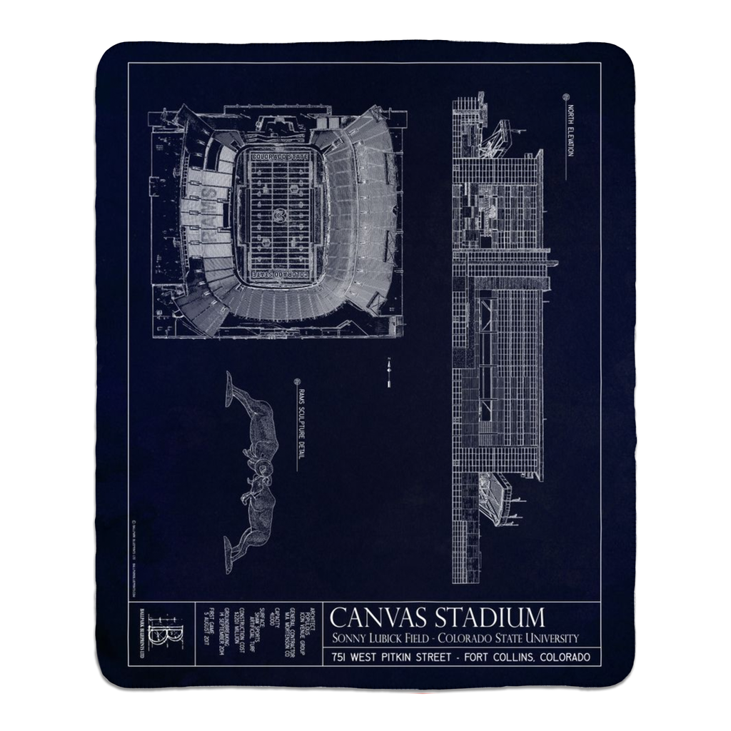 CSU Canvas Stadium Fleece Sherpa Blankets – Ballpark Blueprints