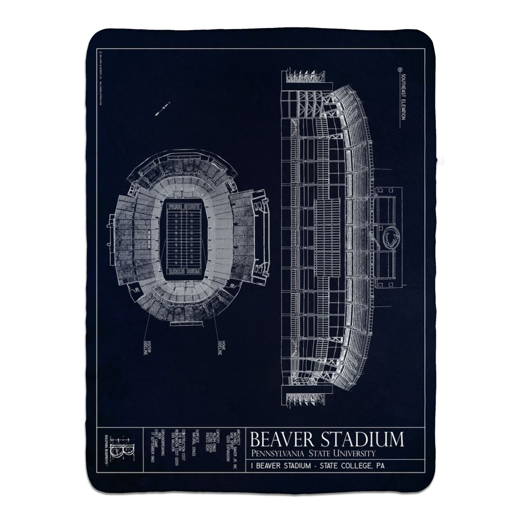 Beaver Stadium Fleece Sherpa Blanket – Ballpark Blueprints