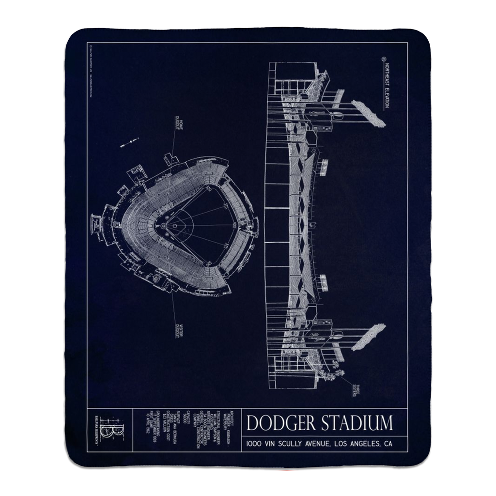Dodger Stadium Fleece Sherpa Blankets – Ballpark Blueprints