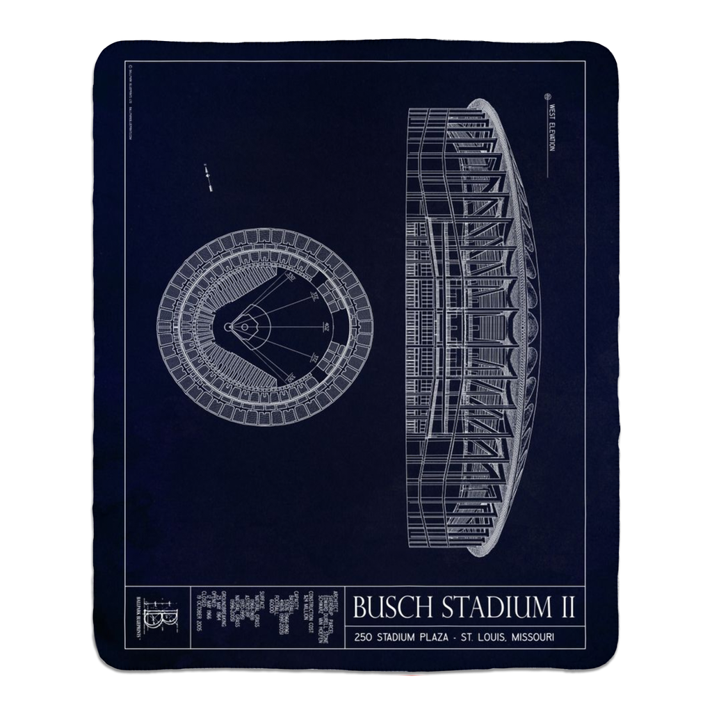 Busch Stadium II Fleece Sherpa Blankets – Ballpark Blueprints