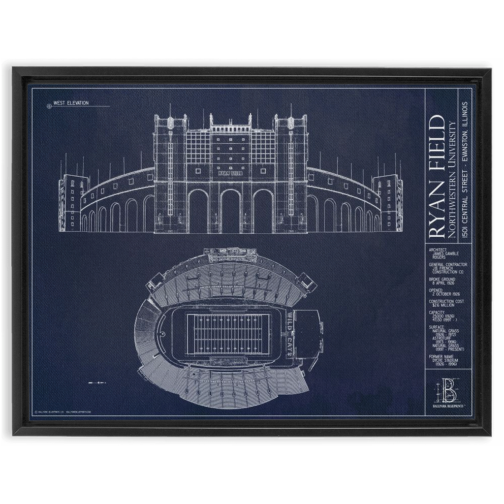Old Ryan Field - Northwestern Wildcats – Ballpark Blueprints