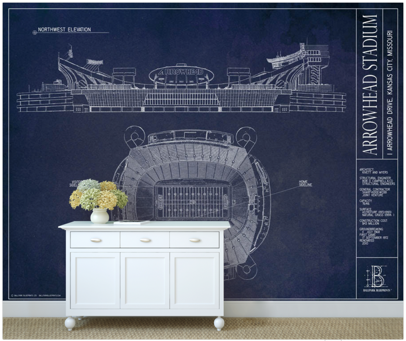 arrowhead stadium drawing