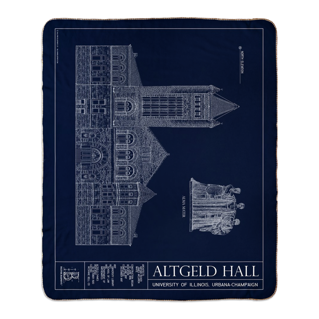 UIUC Altgeld Hall Fleece Sherpa Blanket – Ballpark Blueprints