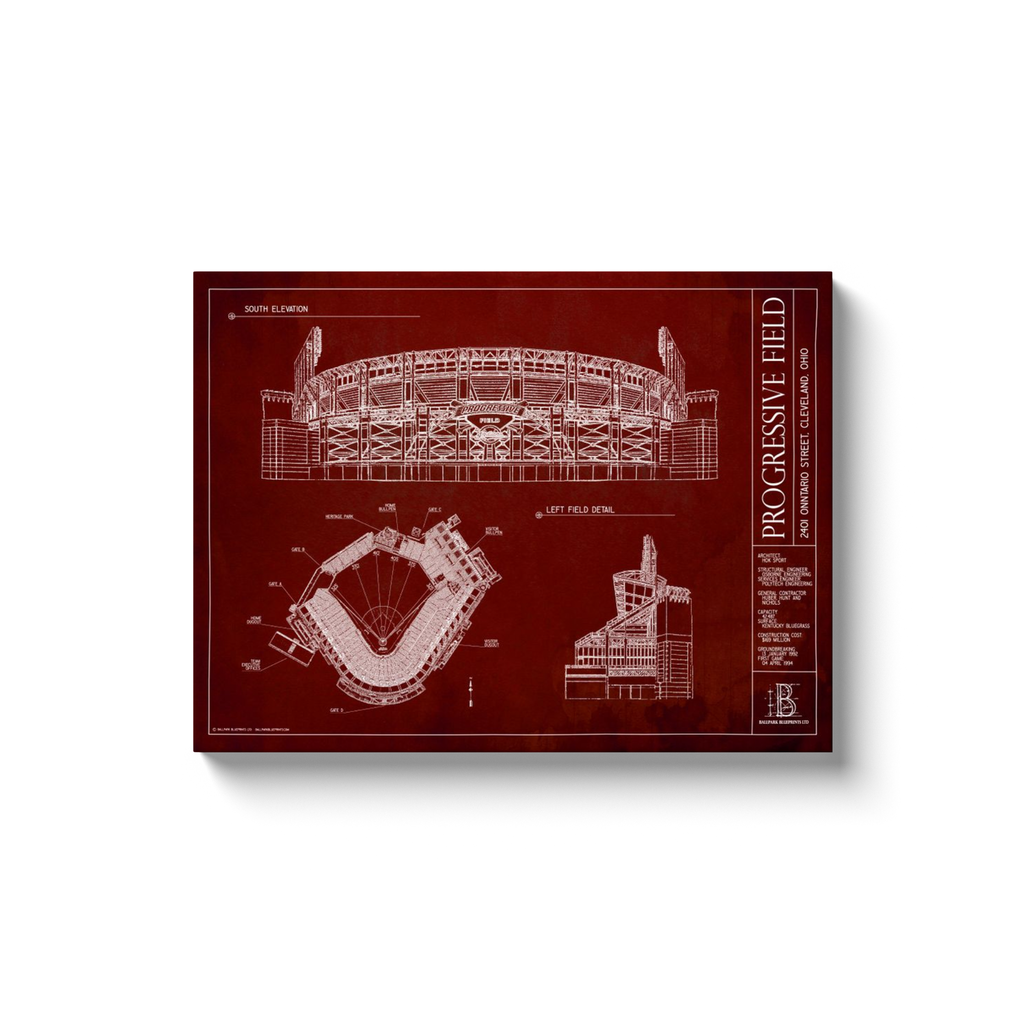Cleveland Guardians - Progressive Field - Team Colors - 18x24" Canvas ...